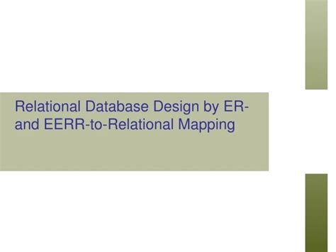 Ppt Er To Relational Mapping Algorithm Database Design Guide Powerpoint Presentation Id9647364