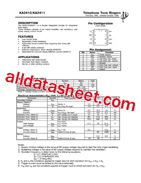 KA2411 Datasheet(PDF) - List of Unclassifed Manufacturers