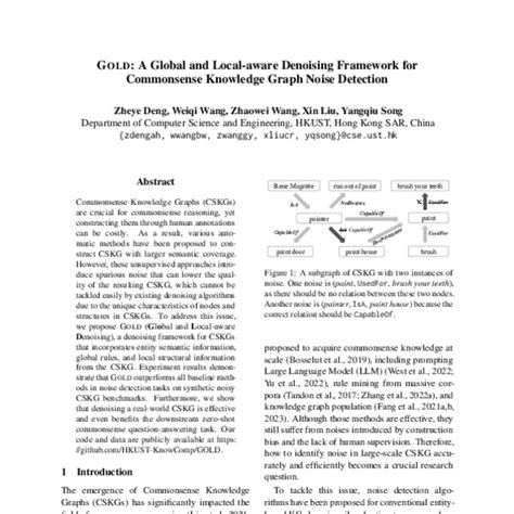 gold a global and local aware denoising framework for commonsense
