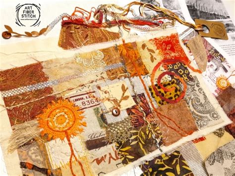 Fabric Collage Slow Stitching Kit Textile Craft Beginners Etsy