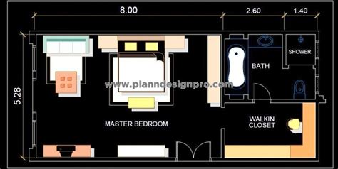 Bedroom Interior Cad Layout With Walk In Closet
