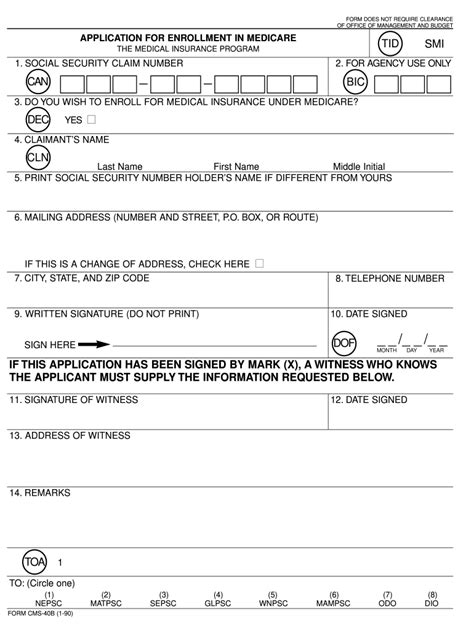 Cms 40b Printable Form Printable Forms Free Online
