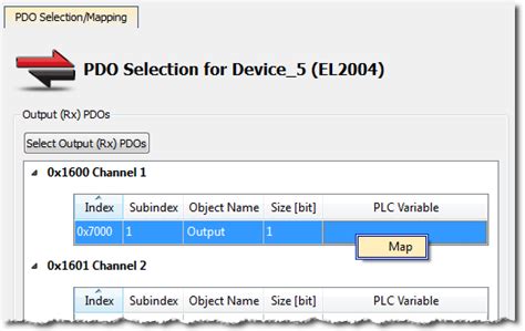 Pdo Selectionmapping Tab