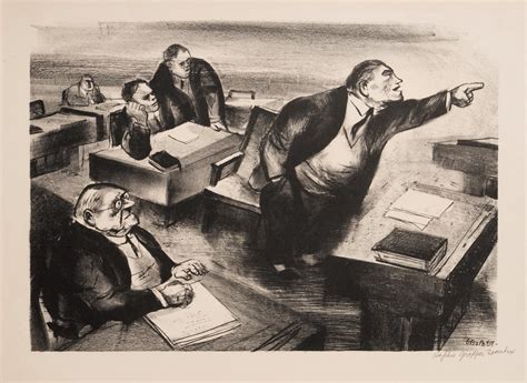 Lot William Gropper Court Scene Small Lithograph