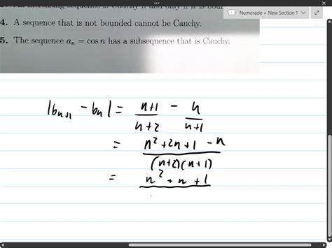 solved explain the following true statement for a sequence a there is