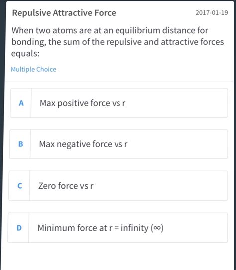 solved repulsive attractive force when two atoms are at an