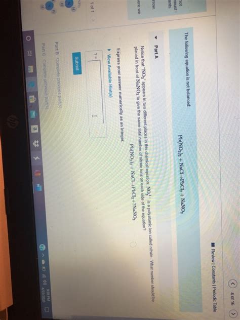 Solved 4 Of 16 Review Constants Periodic Table The Chegg