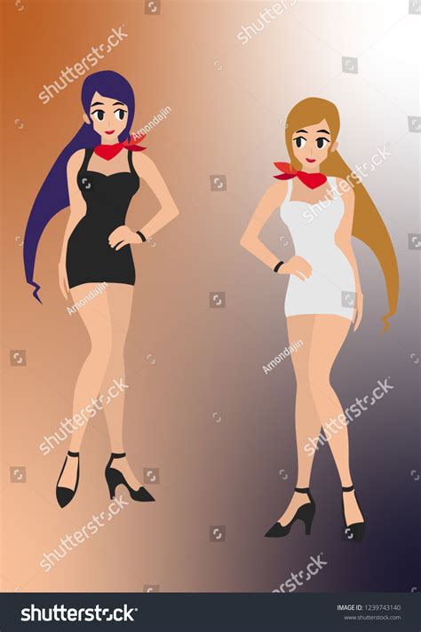 Sexy Twins Cartoon Stock Vector Royalty Free 1239743140 Shutterstock