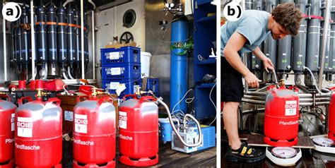 1 A Evacuating Propane Gas Bottles On Board B Sampling Of Sea