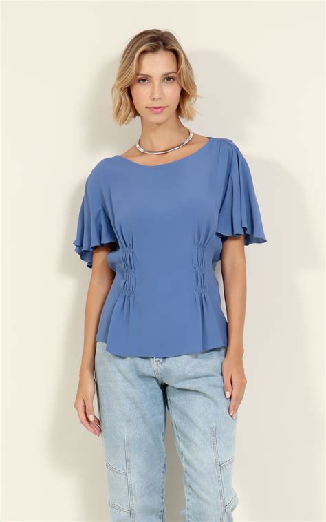 BLUSA DETALHE FRANZIDO Exclusiva Site Loja Online De Roupas Femininas Brasil Em Gotas