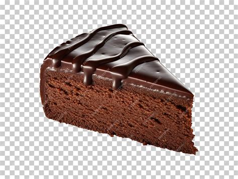 흰색과 투명 배경 Png에 고립 된 초콜릿 케이크 조각 프리미엄 Psd 파일