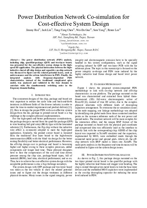 Pdf Power Distribution Network Co Simulation For Cost Effective