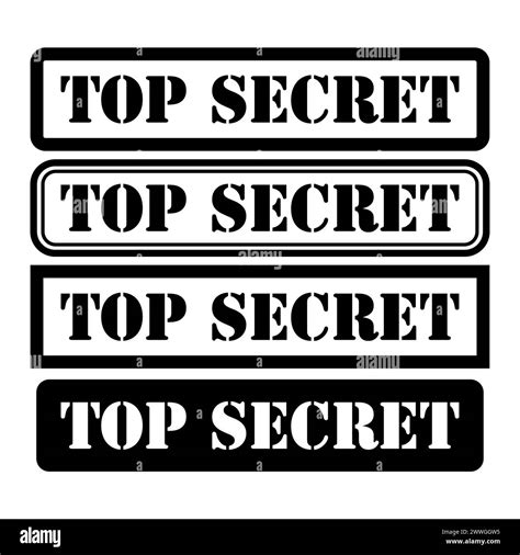 Set Of Top Secret Stamp Symbol Label Sticker Sign Button Text Banner