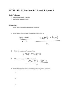 Calculus I Notes Intermediate Value Theorem Intermediate Value Theorem Sep Suppose T