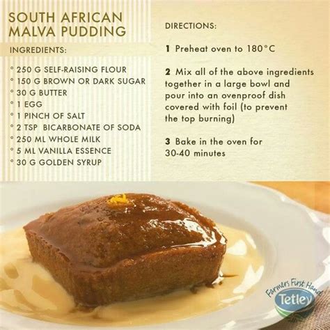 South African Malva Pudding Pudding Recipes Homemade Delicious Cake