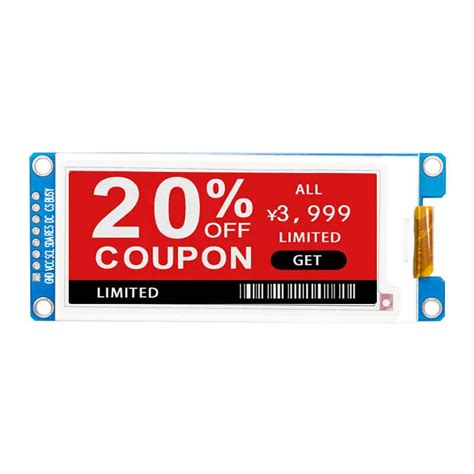 213 Inch Electronic Paper Ink Screen 122x250 Black White Red Epd