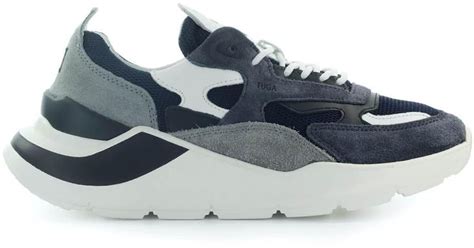 Date Suede Fuga Mesh Grey Sneaker In Blue For Men Lyst