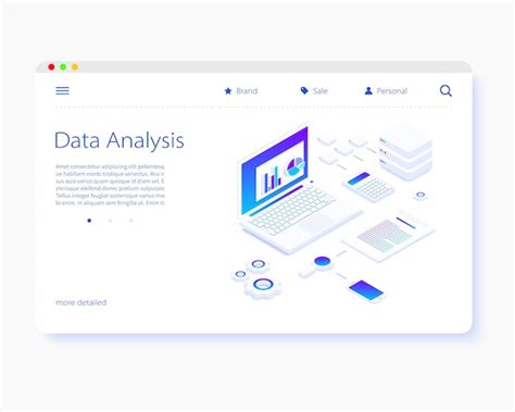 Premium Vector Data Analysis Landing Page Template