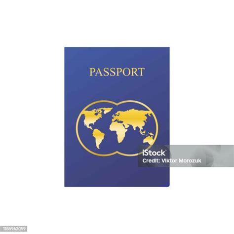 벡터 국제 여권 표지 템플릿입니다 흰색 배경에 파란색 여권입니다 3차원 형태에 대한 스톡 벡터 아트 및 기타 이미지 3차원 형태 가죽 고개 Istock