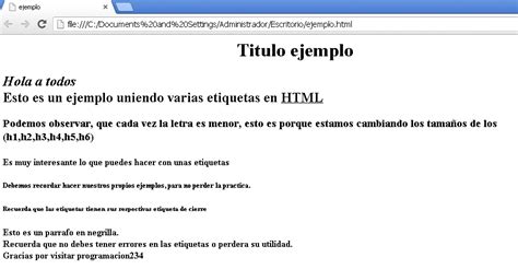 Etiquetas basicas html Aprender Programación
