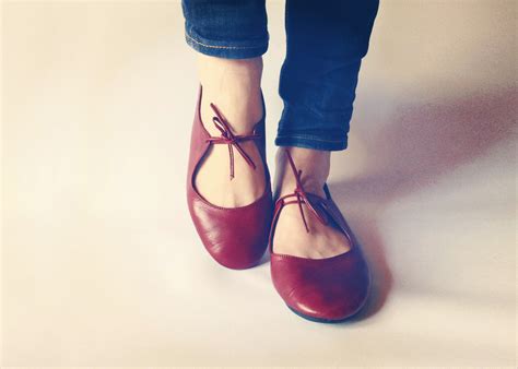 The Drifter Leather Handmade Shoes — Ballet Flats Passion In Deep Red