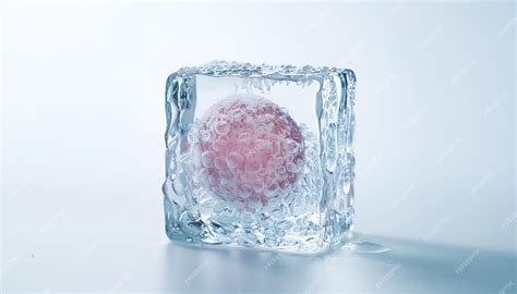 Cryopreservation Of Genetic Material Ovum In Ice Cube On White Background Premium Ai Generated