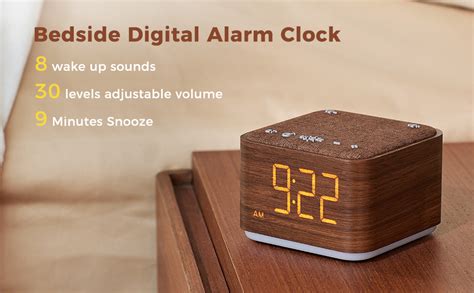Sound Machine Alarm Clock For Bedroom 5w Stereo Bluetooth Speaker 25 Soothing