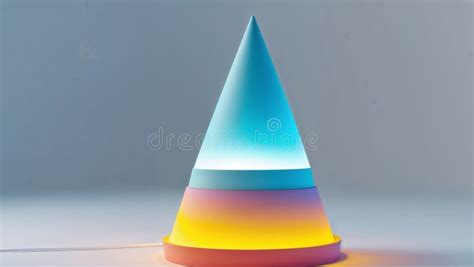 Colorful Cone With Three Softly Glowing Stages Symbolizing Safety And