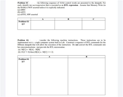 Problem 3 The Following Sequence Of 16 Bit Control