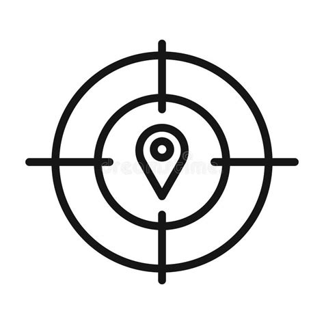 Geo Targeting Icon Black And White Vector Sign Stock Illustration