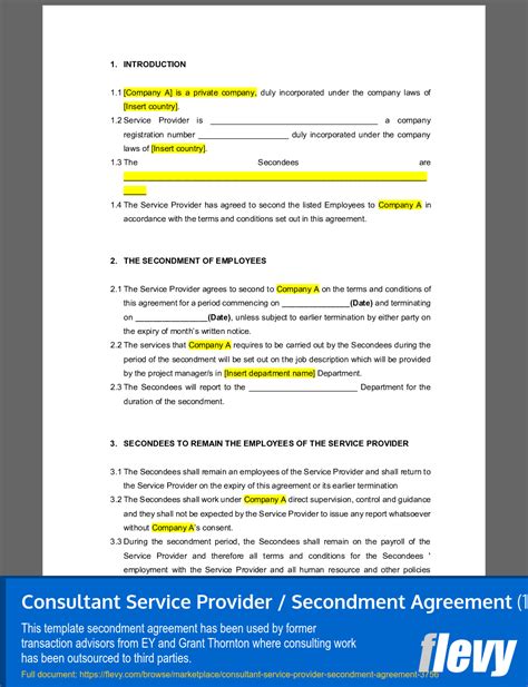Secondment Agreement Template Oia 1057818pdf