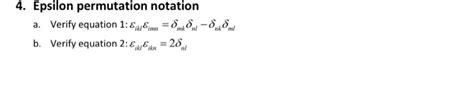 Solved 4 Epsilon Permutation Notation B Verify Equation