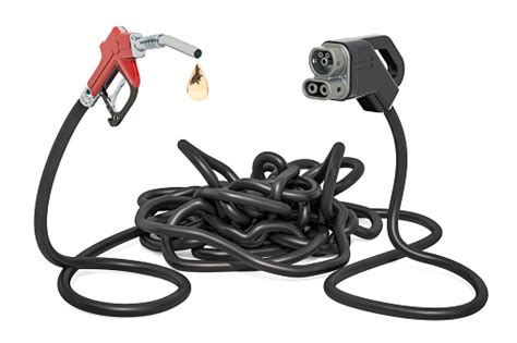 전기 자동차 충전 또는 석유 개념 흰색 배경에 고립 된 3 차원 렌더링 연료 펌프에 대한 스톡 사진 및 기타 이미지 연료