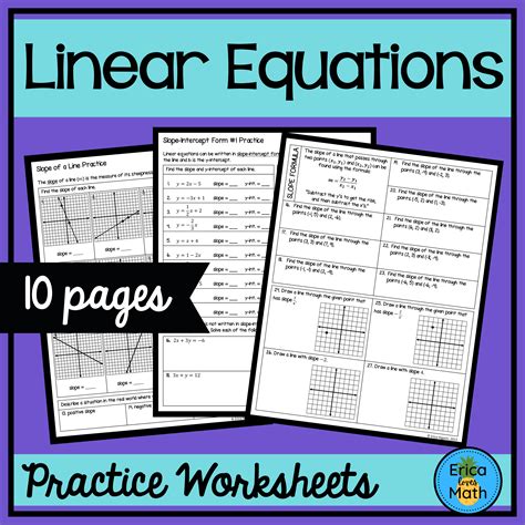 Worksheet Graphing Linear Equations Graphing Linear Equations Slope