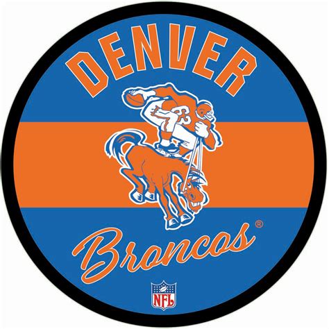 Denver Broncos 23 Led Retro Logo Round Wall Sign Broncos Heritage