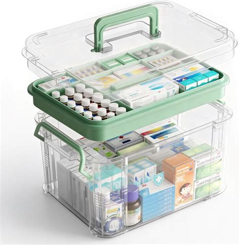 15qt Clear Medicine Storage Box With Comfort Handle And