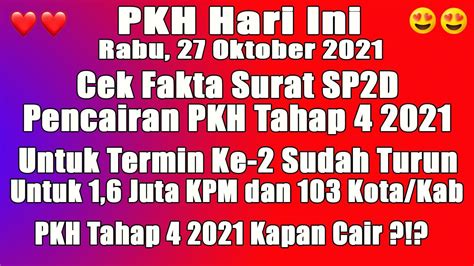 Pkh Hari Ini Cek Fakta Surat Sp2d Pencairan Pkh Tahap 4 2021 Sudah