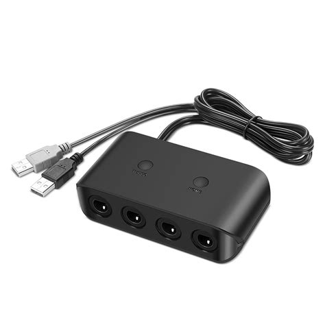 Gamecube Controller Adapter For Nintendo Wii U And Pc Usb 4 Ports Connection Tap Converter For