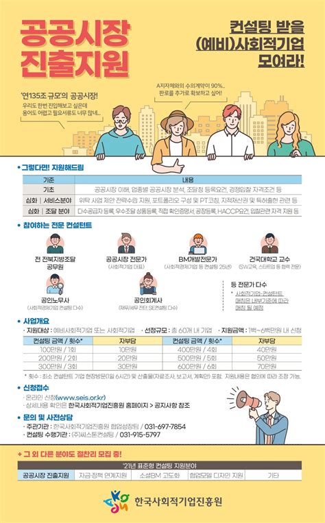 2021년 제3차 예비사회적기업 표준형 컨설팅 지원사업 수진기업 모집 공고 부천시사회적경제센터