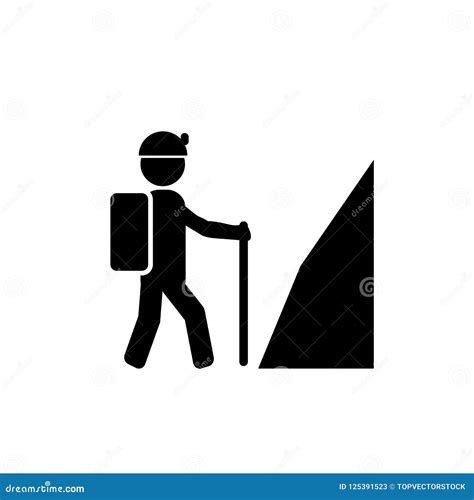 Vector Del Icono De La Muestra Del Senderismo Aislado En El Fondo Blanco Senderismo Ilustración