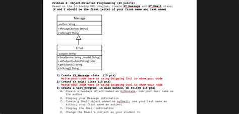 Solved Problem 4 Object Oriented Programming 40 Points Chegg Com