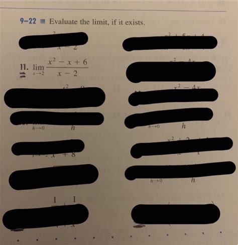 solved 9 22 evaluate the limit if it exists x² x 6