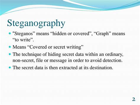 Solution Stenography Presentation Types Techniques Applications