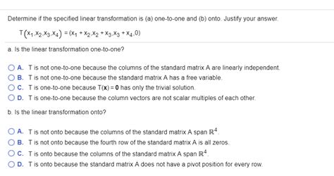 Solved Determine If The Specified Linear Transformation Is Chegg