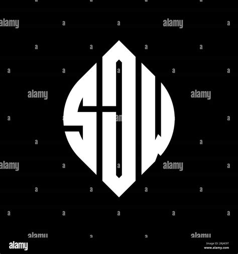 Sjw Circle Letter Logo Design With Circle And Ellipse Shape Sjw