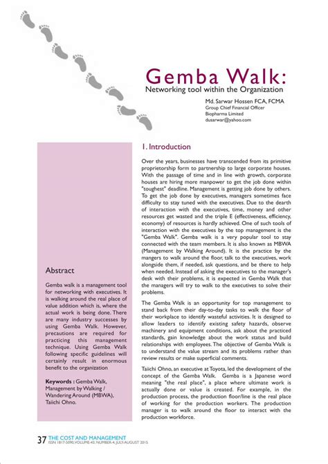 Pdf Gemba Walk Bd Walk · Concept Of The Gemba Walk