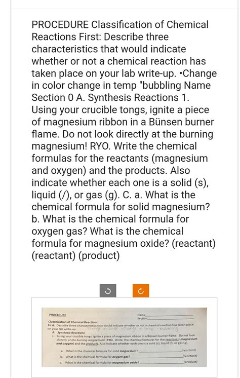 Answered: PROCEDURE Classification of Chemical… | bartleby