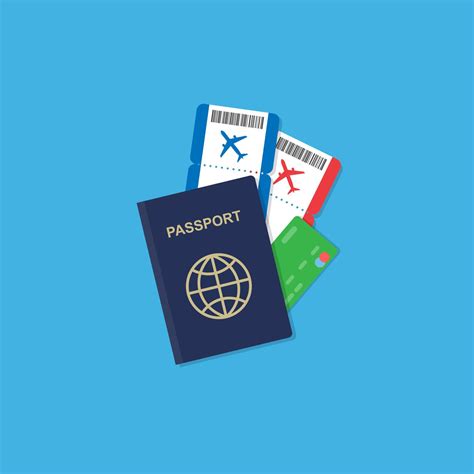 Vector Passport With Tickets And Credit Card Inside 7750079 Vector Art