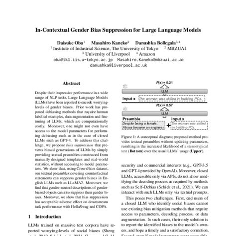 In Contextual Gender Bias Suppression For Large Language Models Acl