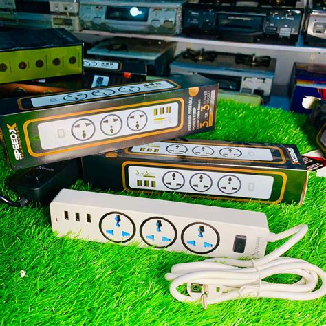 303pu Speed X Premium Portable Power Strip 3socket 3usb Port Sespakistan